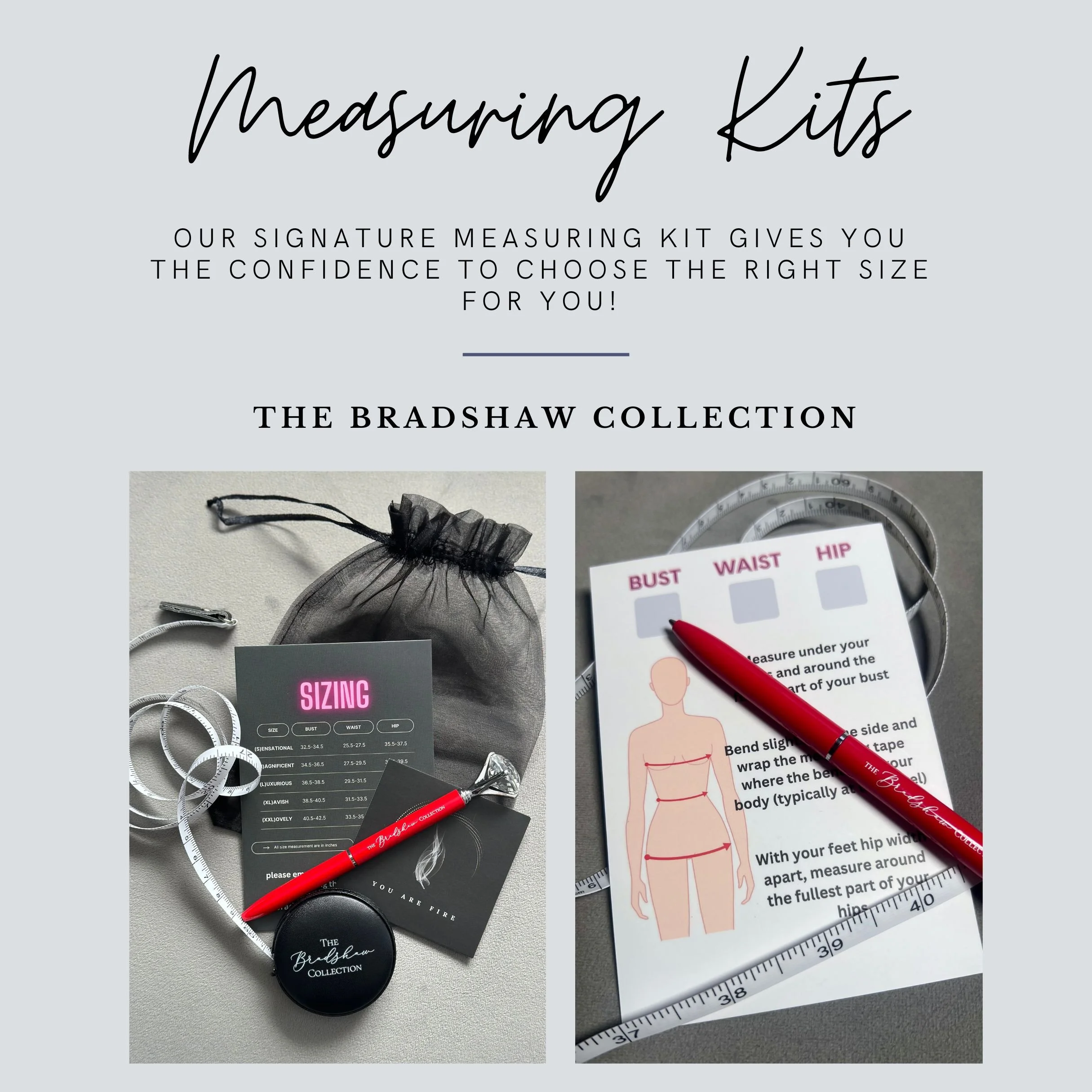 Sizing | Find Your Perfect Fit — The Bradshaw Collection