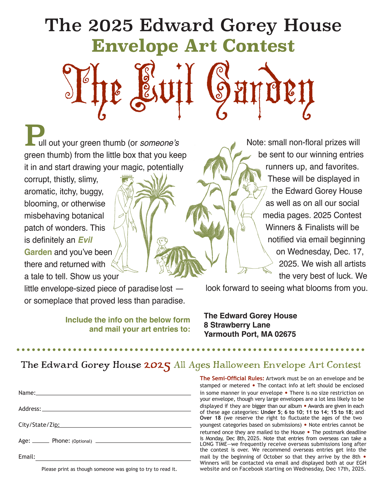 The 2025 Annual All-Ages Envelope Art Contest — The Edward Gorey House