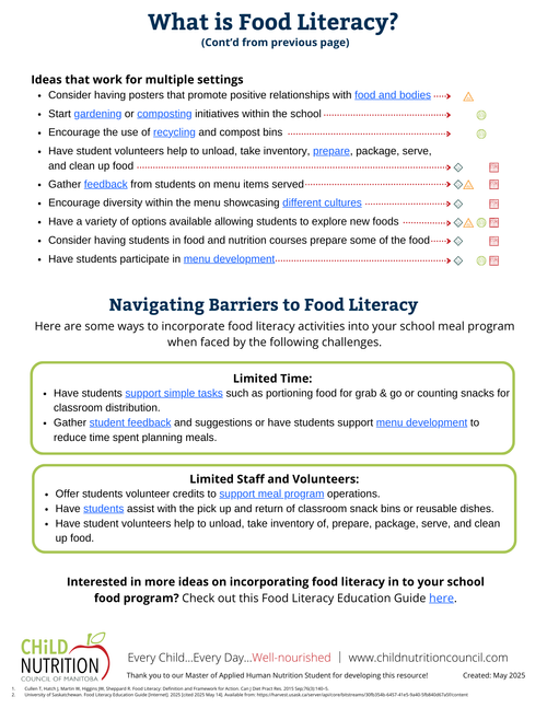 What is Food Literacy? — Child Nutrition Council of MB