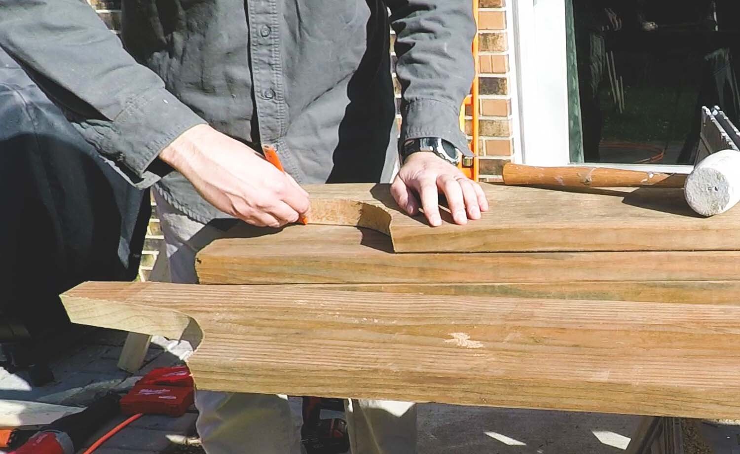 Cutting and Installation of Main and Secondary Beams | Apex Pergola Design