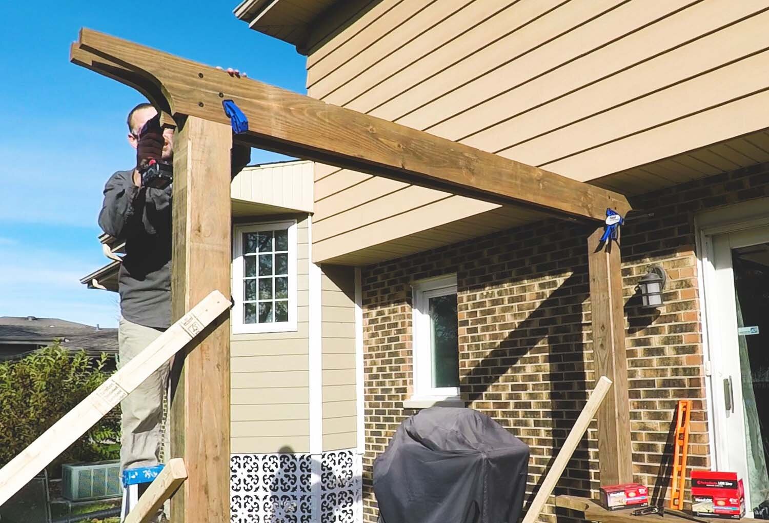 Cutting and Installation of Main and Secondary Beams | Apex Pergola Design