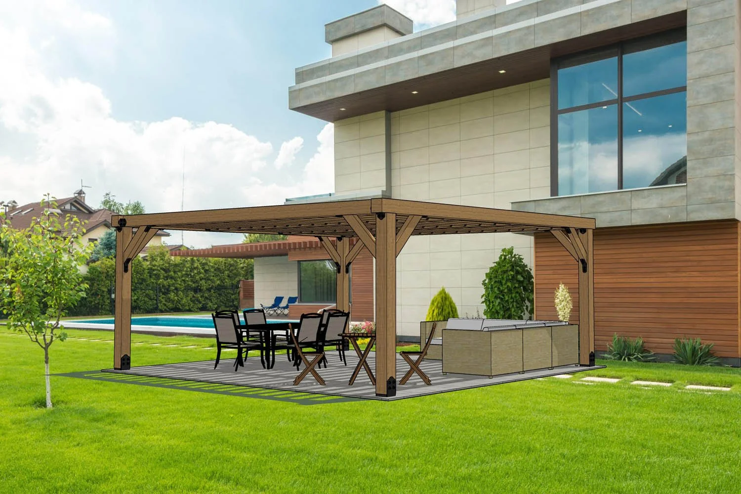 "The Louver" DIY Premade Pergola Plans | Apex Pergola Design