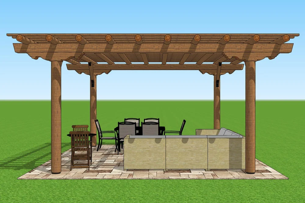 "La Viga" Southwest Style Premade Pergola Plans | Apex Pergola Design