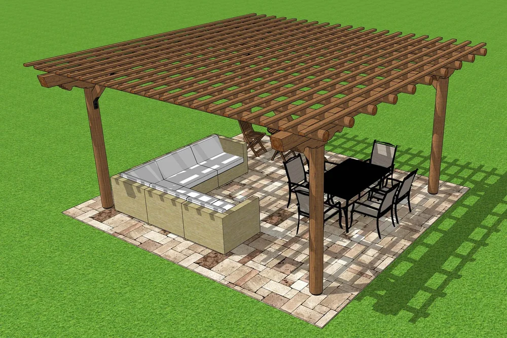 "La Viga" Southwest Style Premade Pergola Plans | Apex Pergola Design