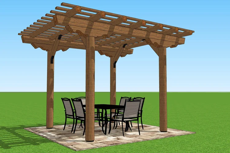 "La Viga" Southwest Style Premade Pergola Plans | Apex Pergola Design