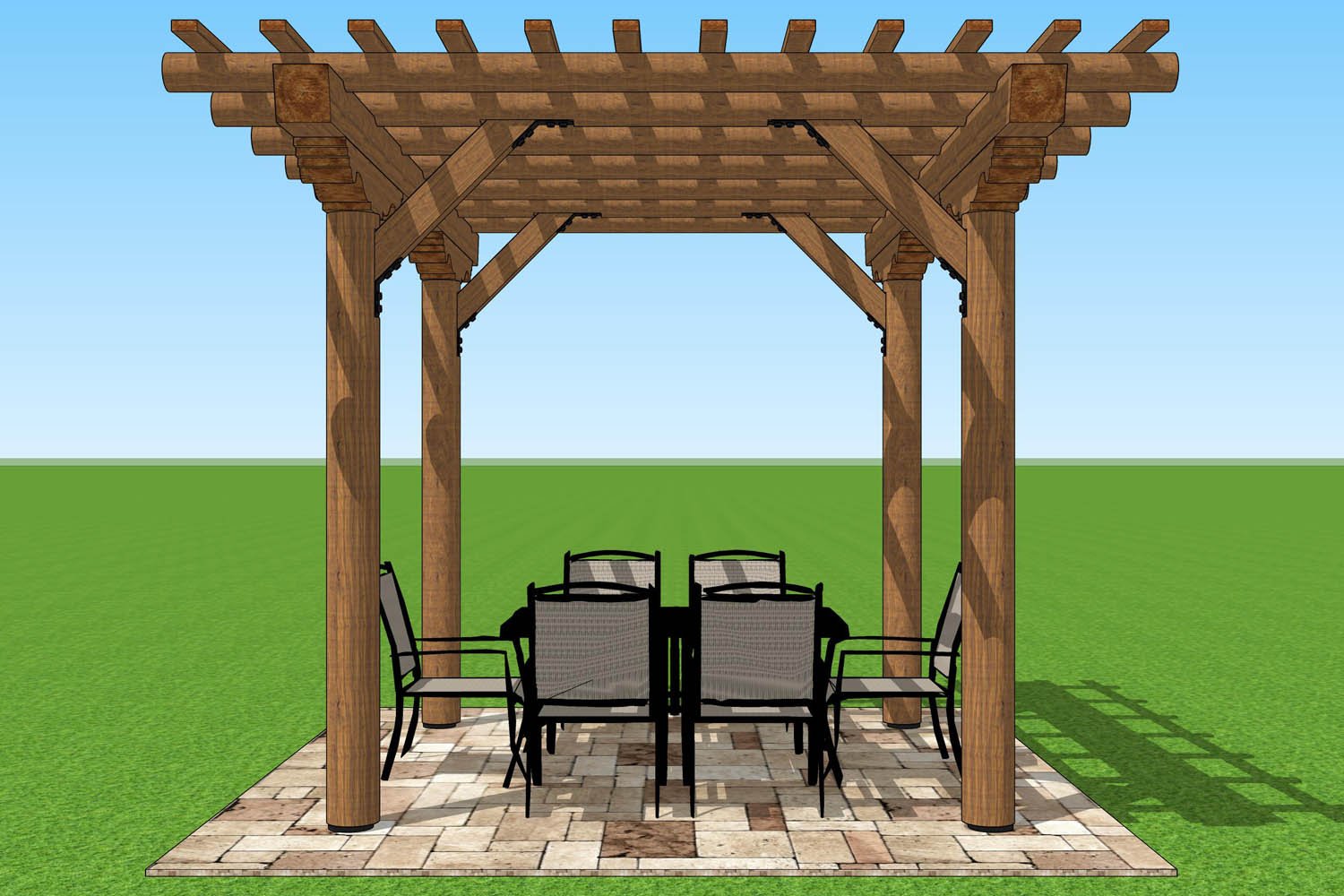 "La Viga" Southwest Style Premade Pergola Plans | Apex Pergola Design
