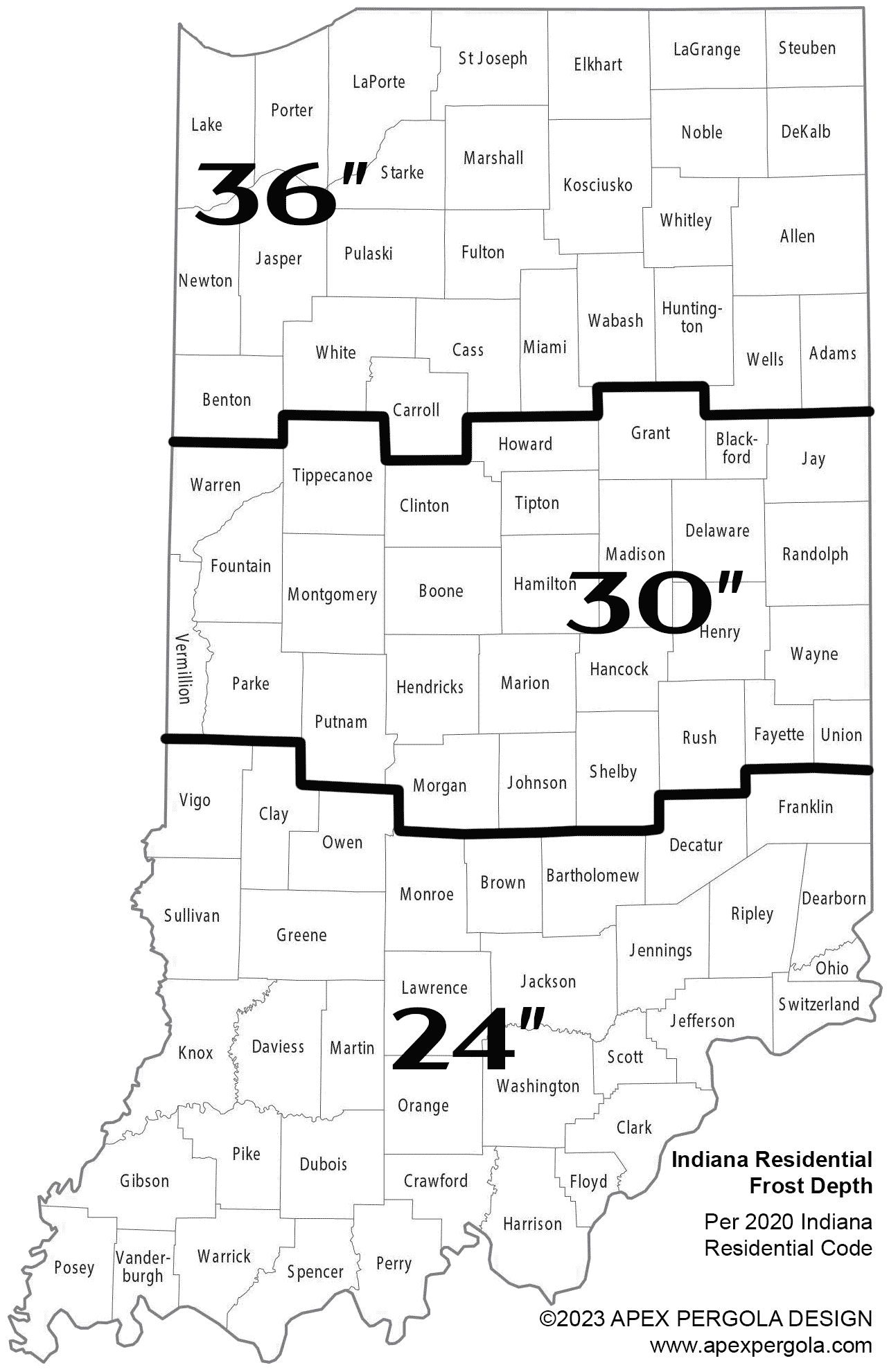 Frost Depth by State for Footing Design | Apex Pergola Design