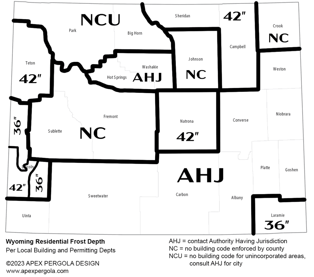 Frost Depth by State for Footing Design | Apex Pergola Design