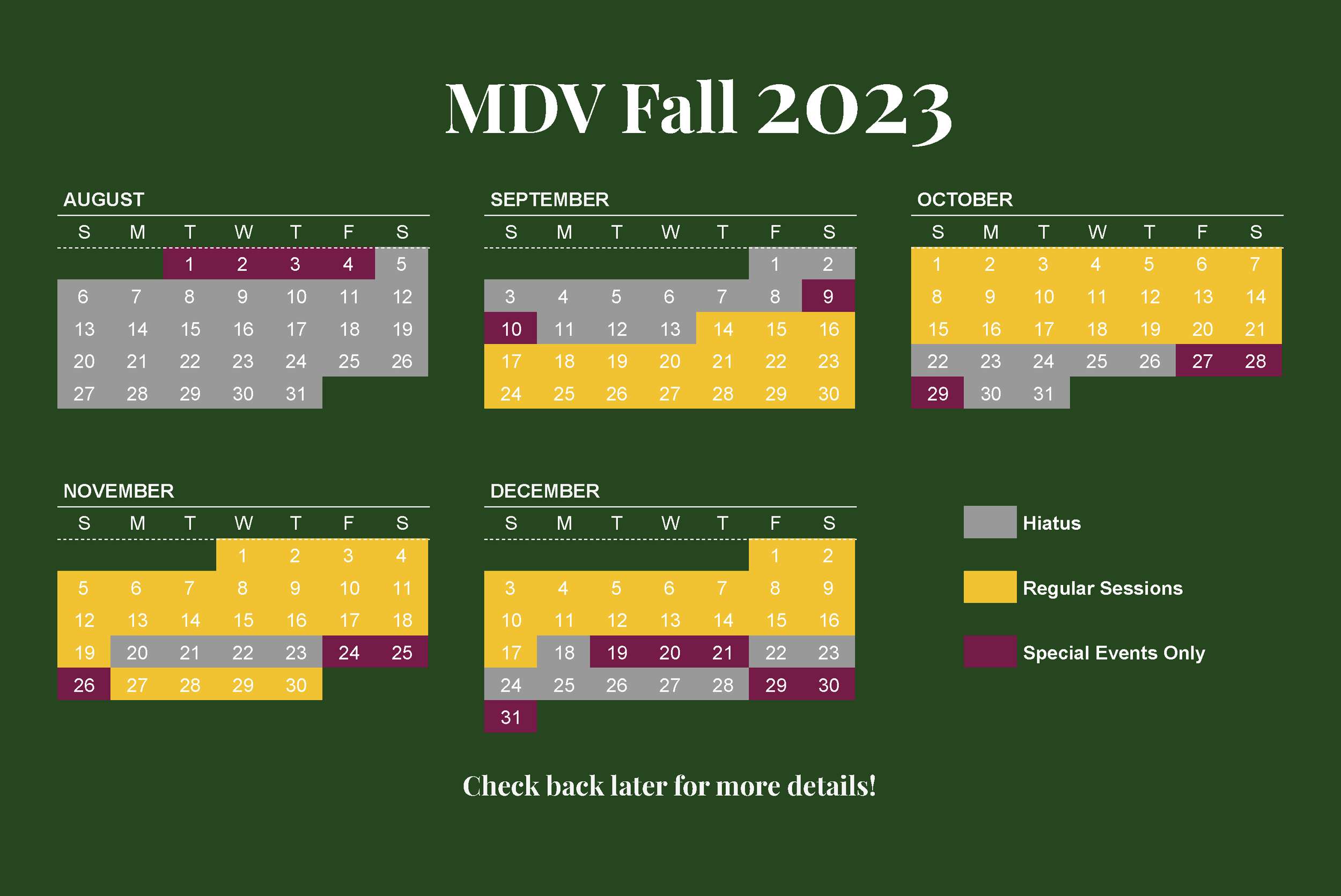 Calendar — Masters of the Dungeon Verse