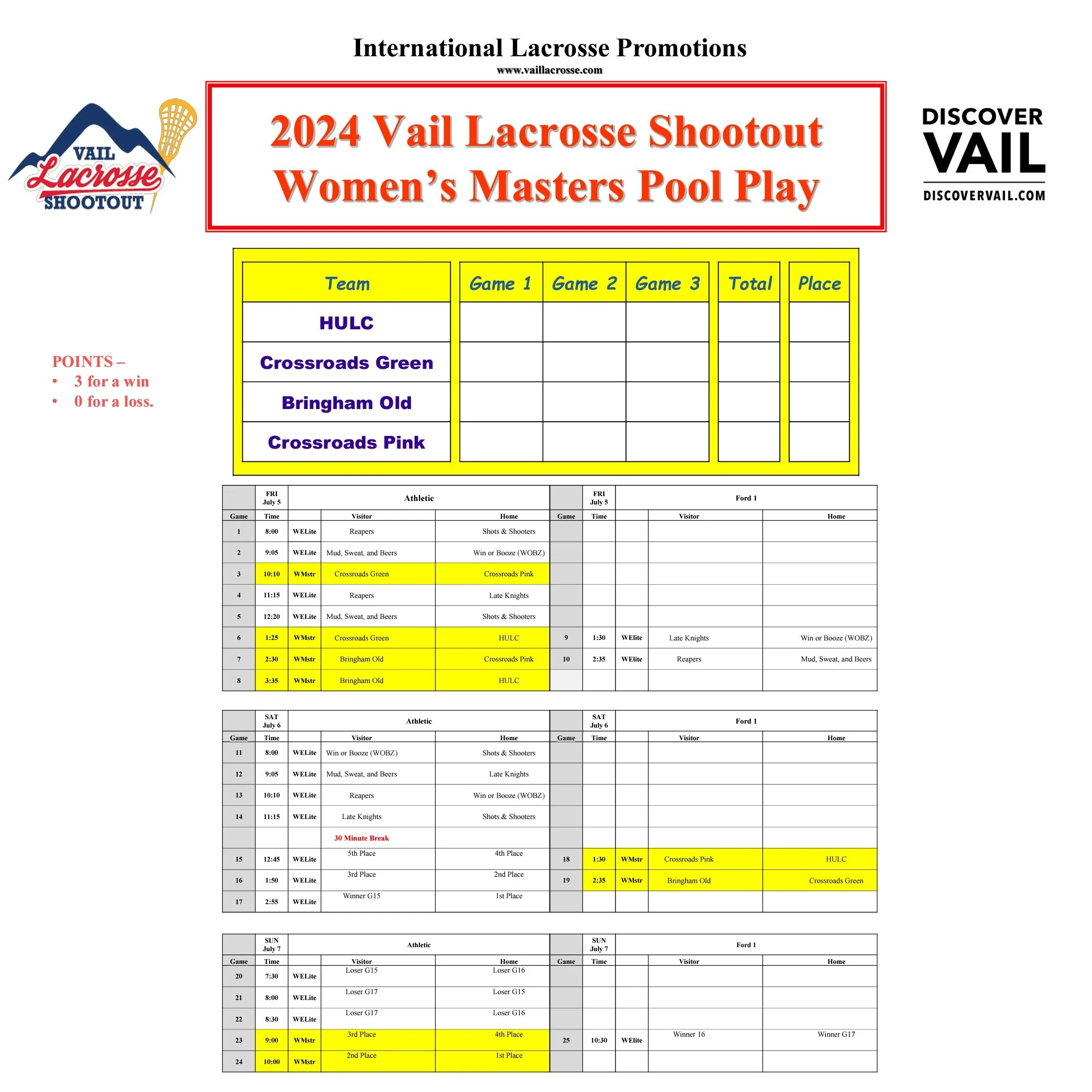 Women's Elite and Masters — Vail Lacrosse Shootout