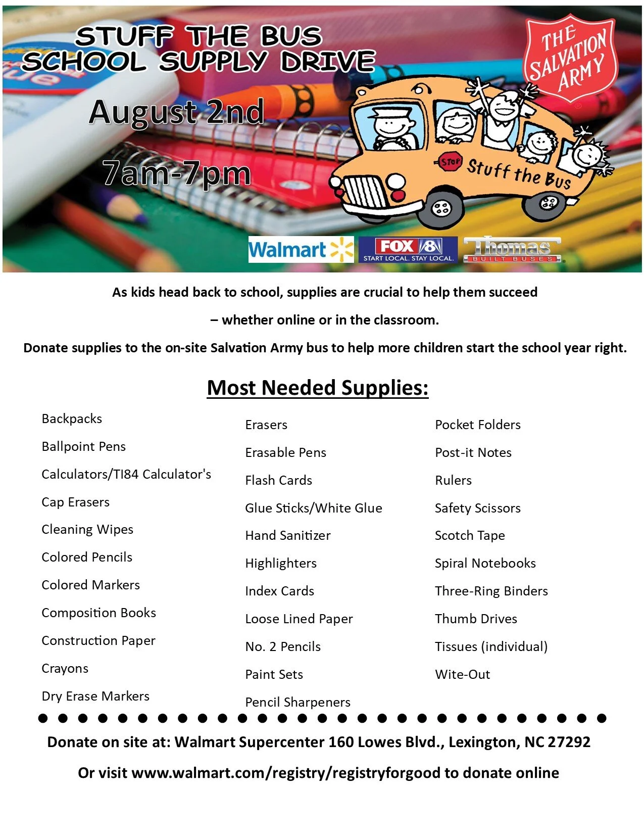 Salvation Army is hosting annual "Stuff the Bus" campaign ...