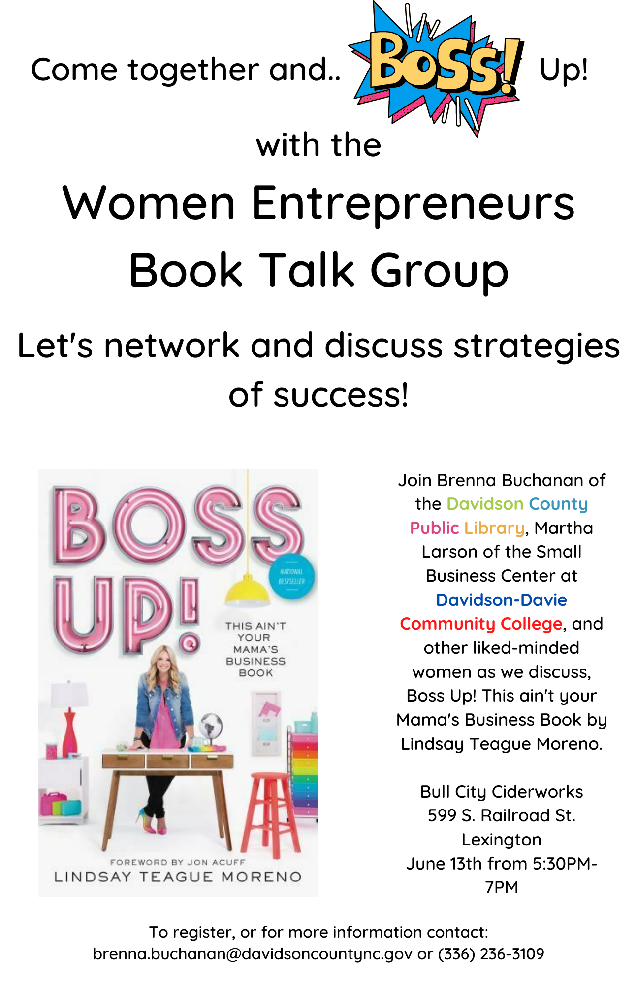 Women's Entrepreneurs Book Talk group will meet — DavidsonLocal.com