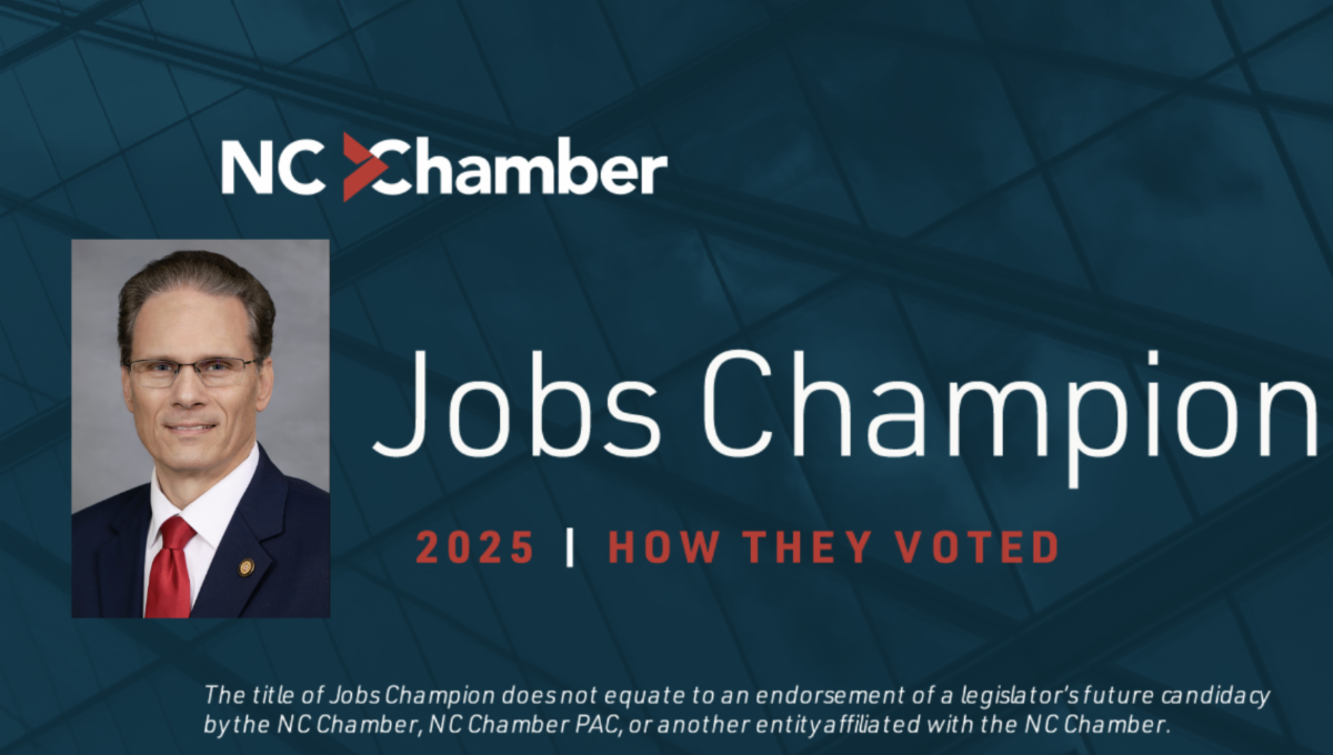 State Senator Steve Jarvis Recognized as NC Chamber Champion ...