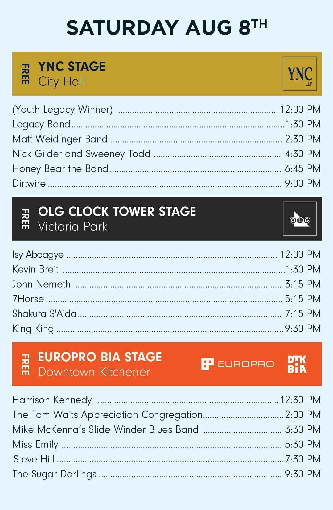 2026 Schedule — Kitchener Blues Festival