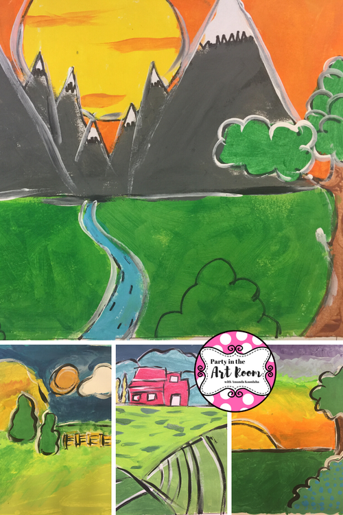 A 5th Grade Project: Landscapes with Gold Leaf — Party in the Art Room