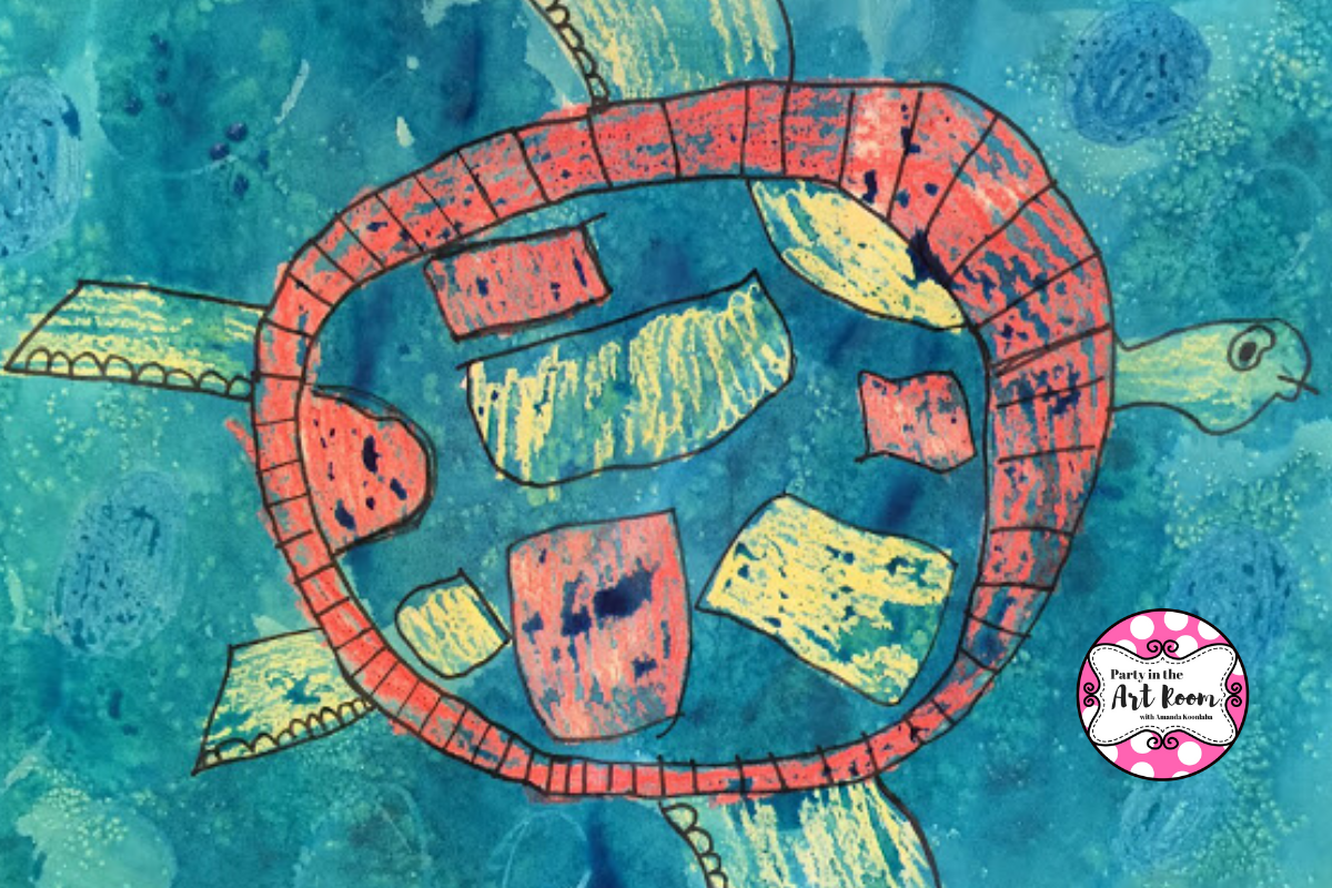 Creating a Sea Turtle by Drawing with Basic Shapes — Party in the Art Room