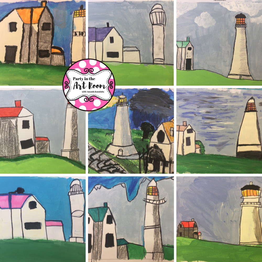 Edward Hopper Lighthouses Art Project for Kids — Party in the Art Room