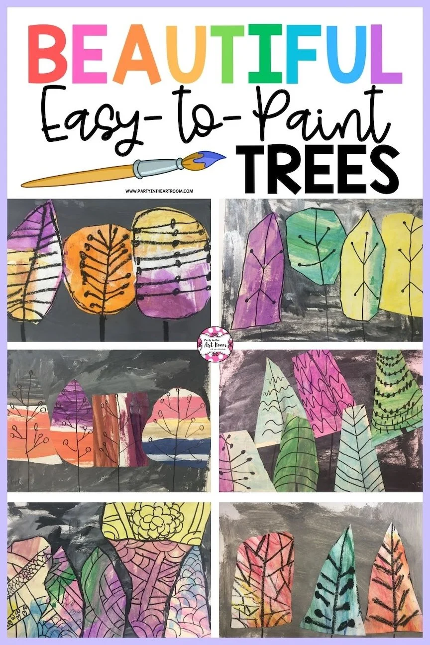 This Is The Most Beautiful Fall Trees Painting Project For Elementary ...