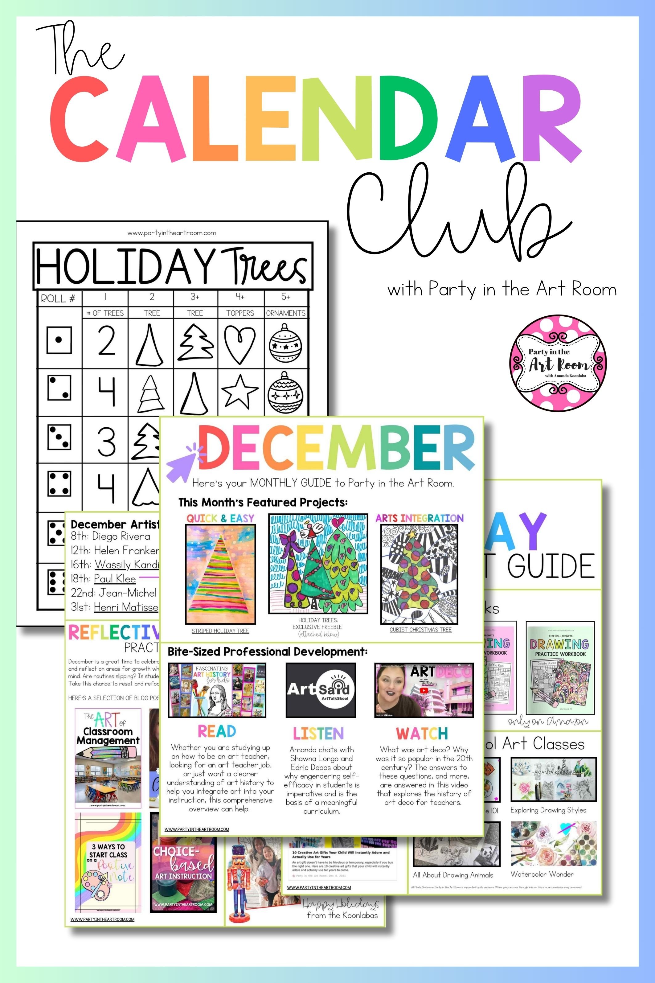 What to Do in Your Art Room This December: Monthly Calendar & Tips ...
