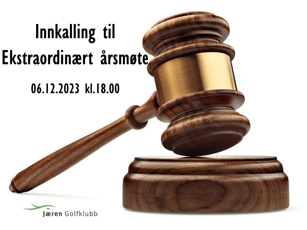 Innkalling til Ekstraordinært årsmøte — Jæren Golfklubb