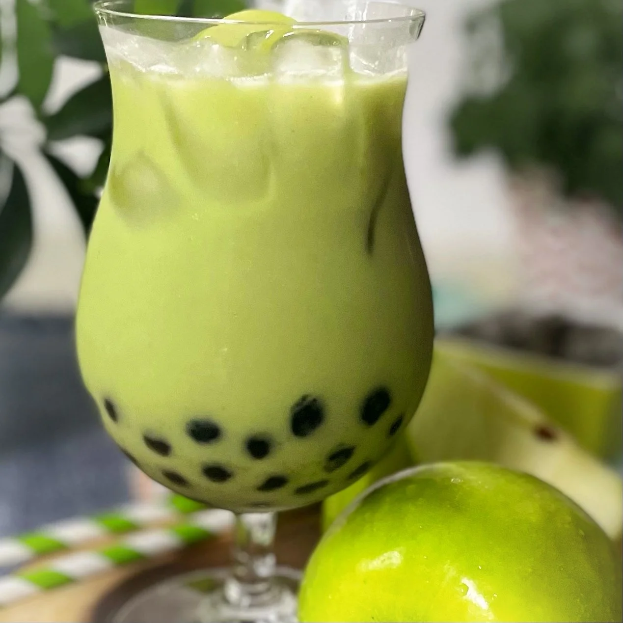 Green Apple Matcha Bubble Tea (Boba) — Inspiration Apron