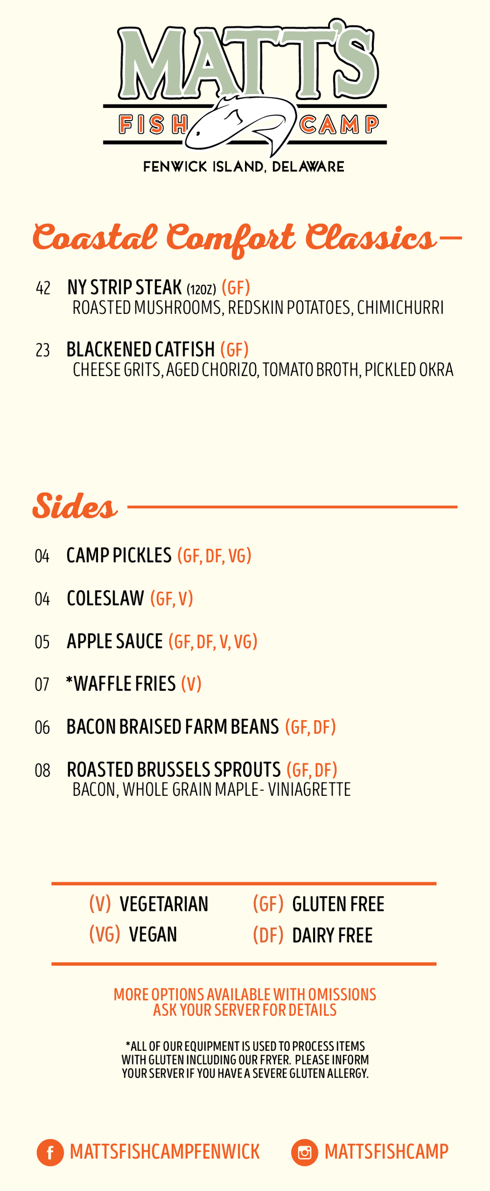 MENU — Matt's Fenwick