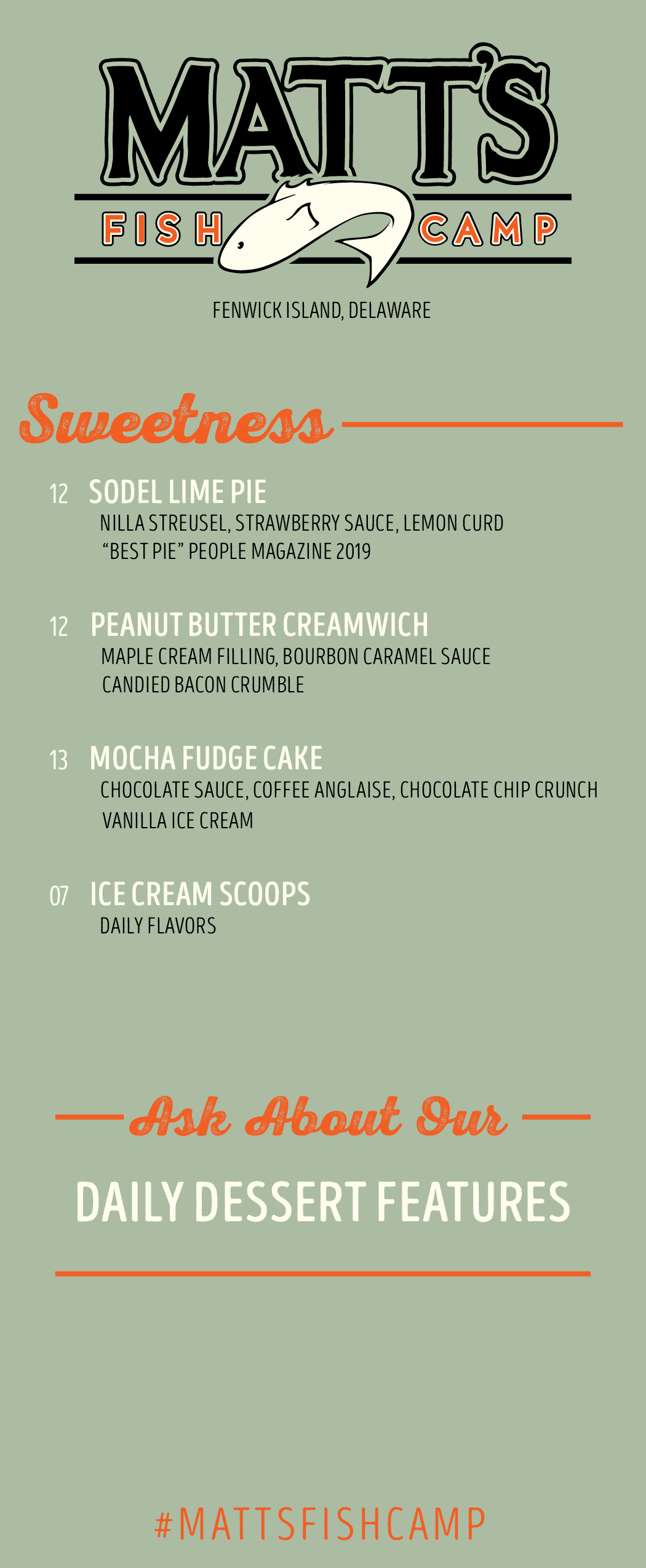 MENU — Matt's Fenwick