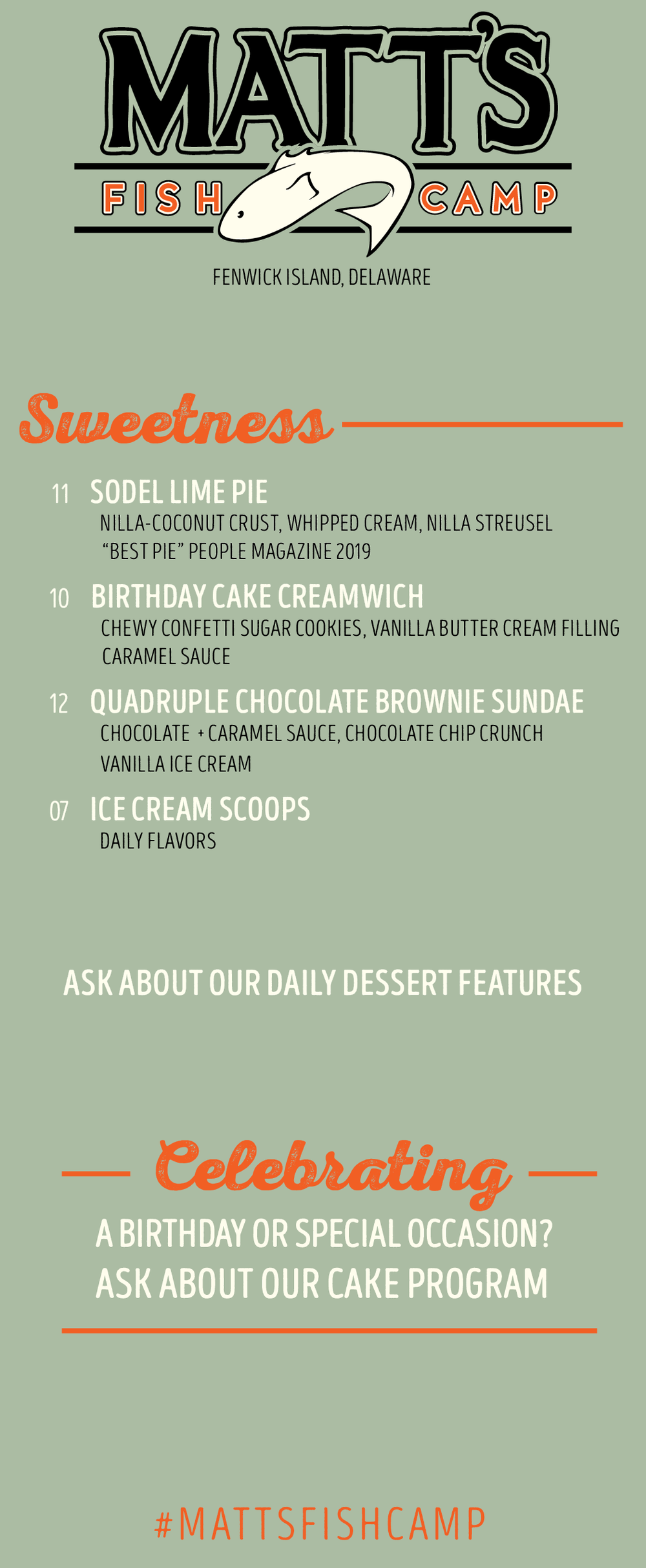 MENU — Matt's Fenwick