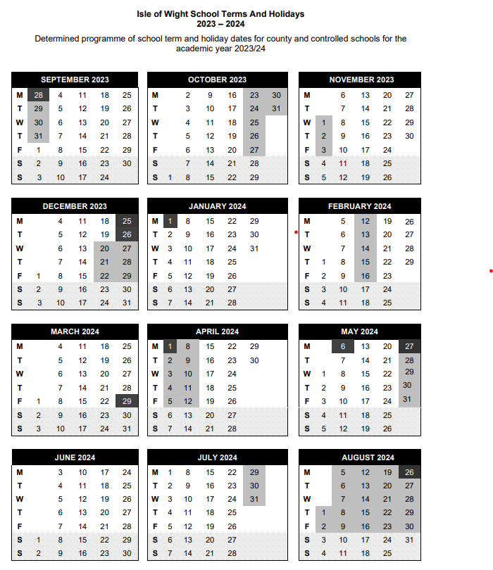 School Term Dates 2023 / 2024 — freshwaterearlyyearscentre