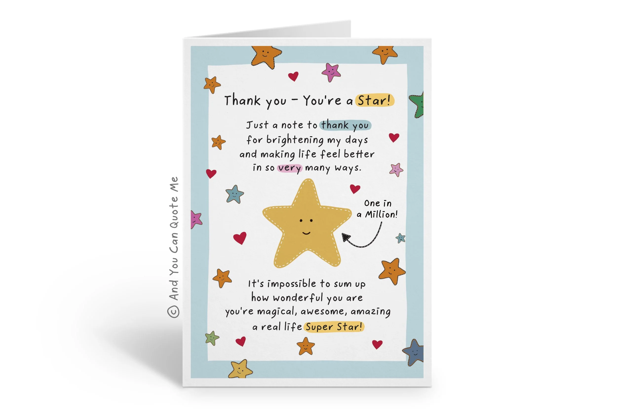You're a Star Thank You Card — andyoucanquoteme