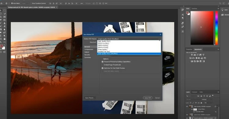 Photoshop CC - How to Save As PDF - Export File as PDF — Tech How