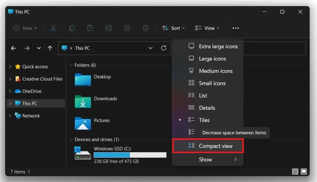 Windows 11 - How To Decrease Space Between Items in File Explorer ...