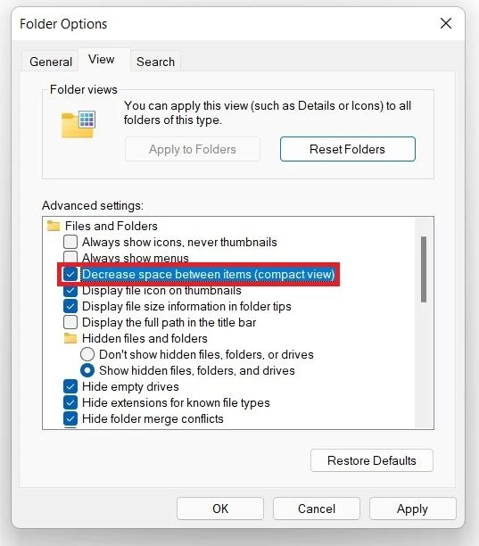 Windows 11 - How To Decrease Space Between Items in File Explorer ...