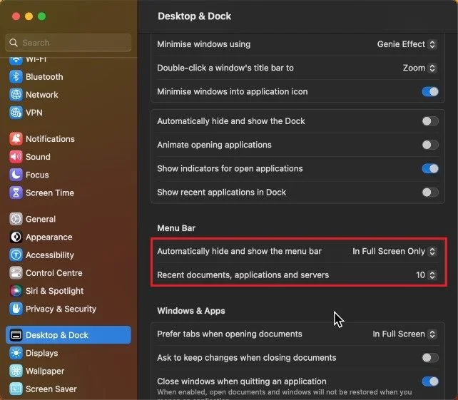 How To Adjust Dock and Menu Bar on Mac OS Ventura — Tech How