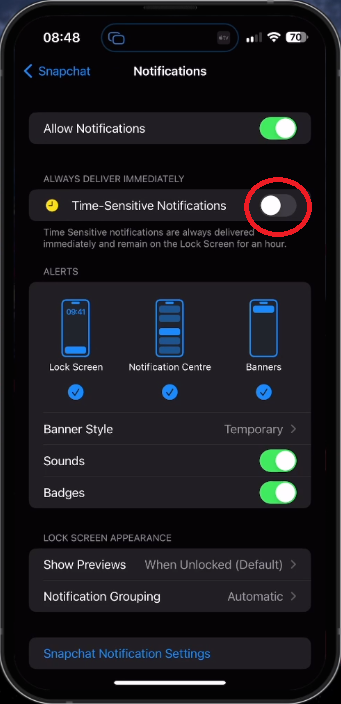 How To Turn Off Time Sensitive Notification On Snapchat Iphone — Tech How