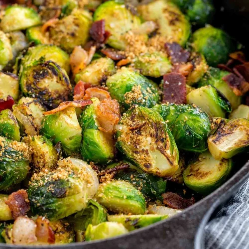 Pan Roasted Brussels Sprouts with Bacon — Kinship Community Food Center