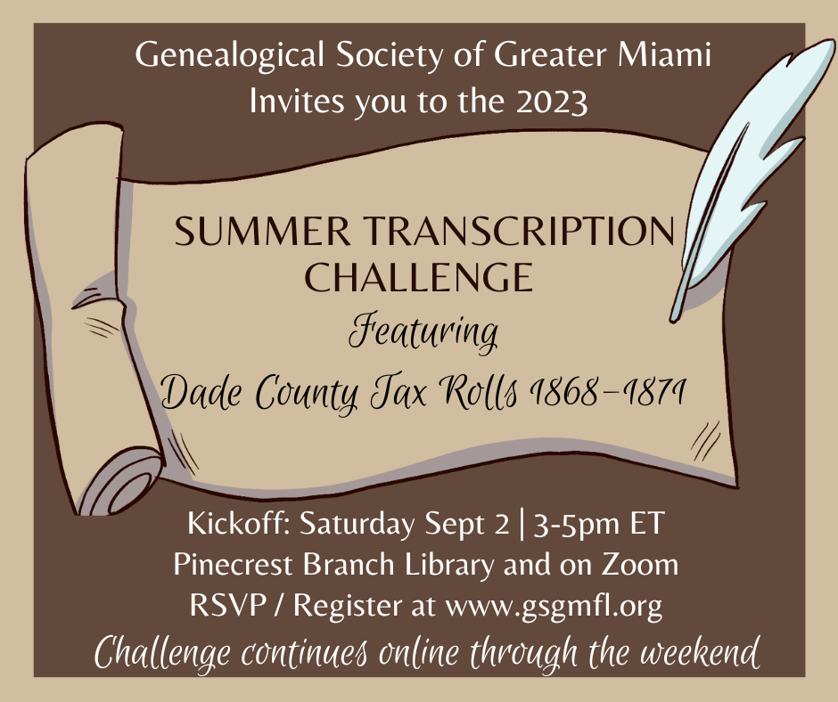 Genealogical Society of Greater Miami, Inc.