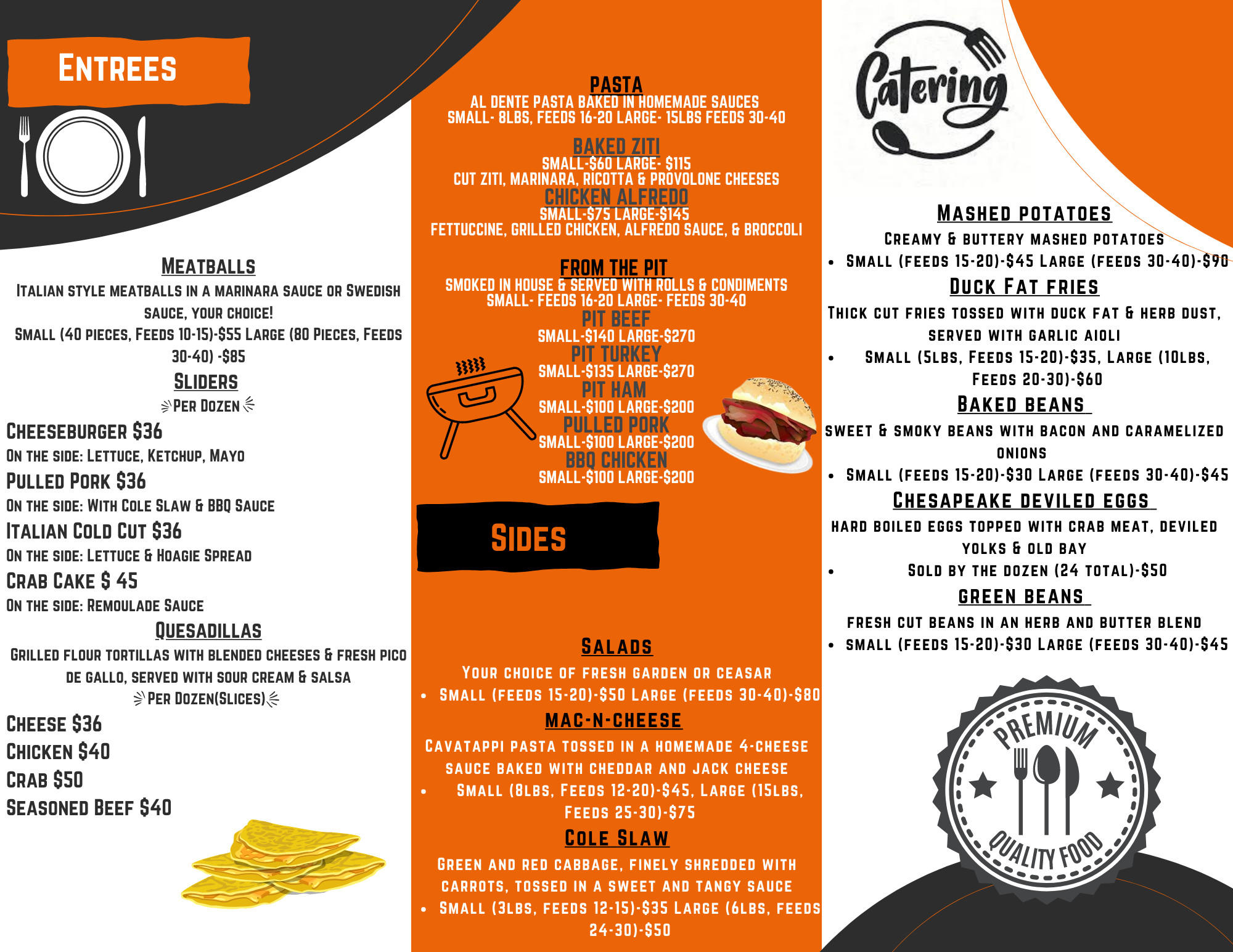 Catering Menu — Bushmill Tavern