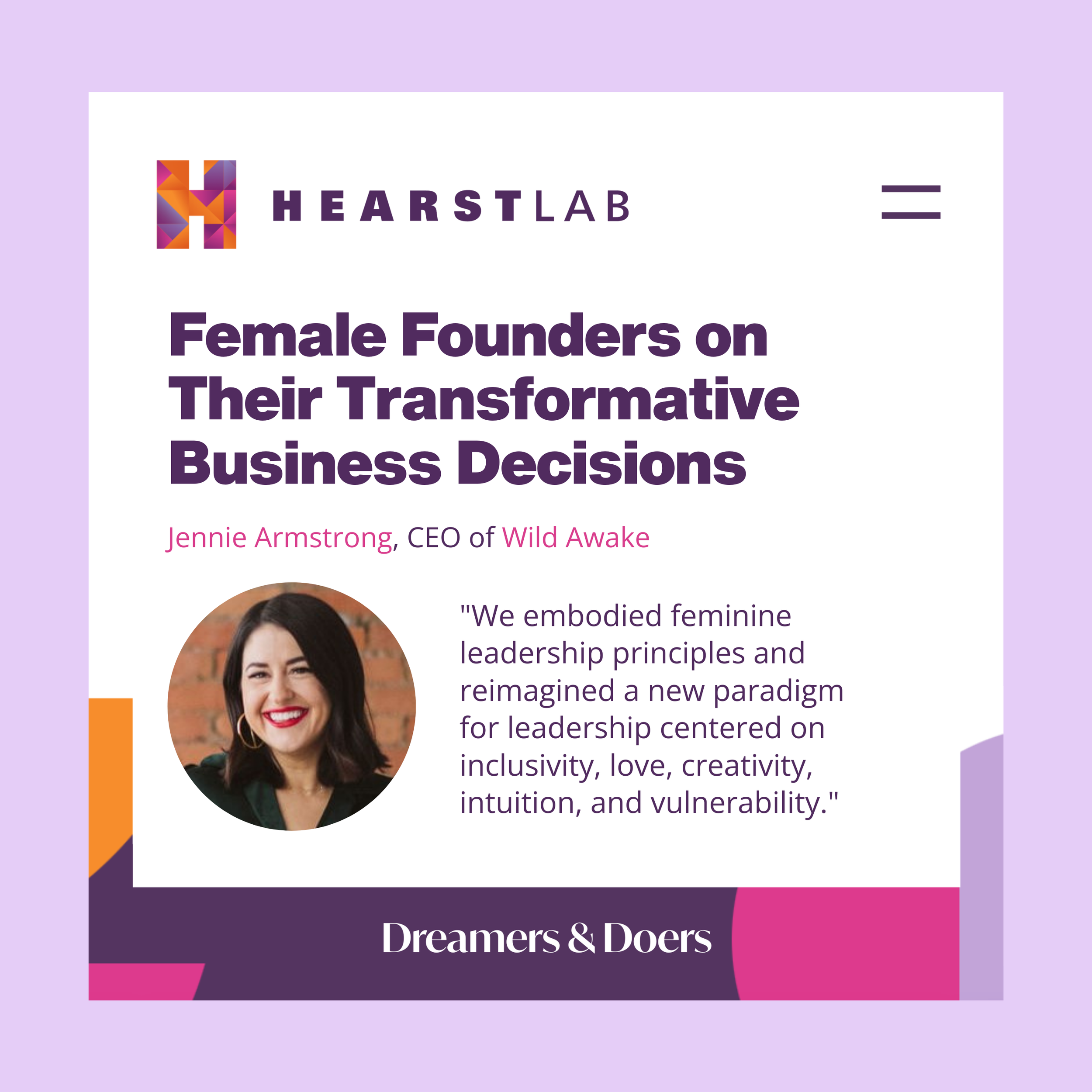 Female Founders on Their Transformative Business Decisions featuring Jennie Armstrong — Wild ...