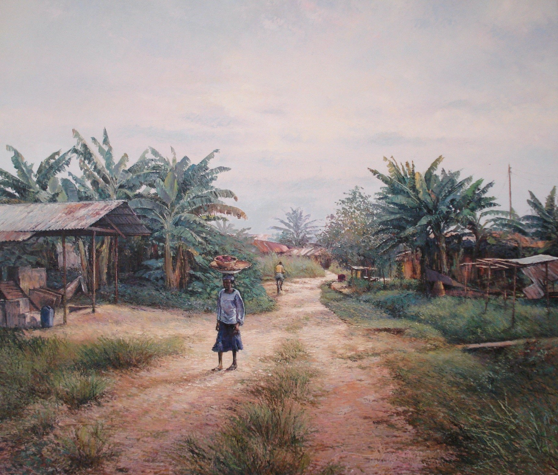 African Village Scene Paintings