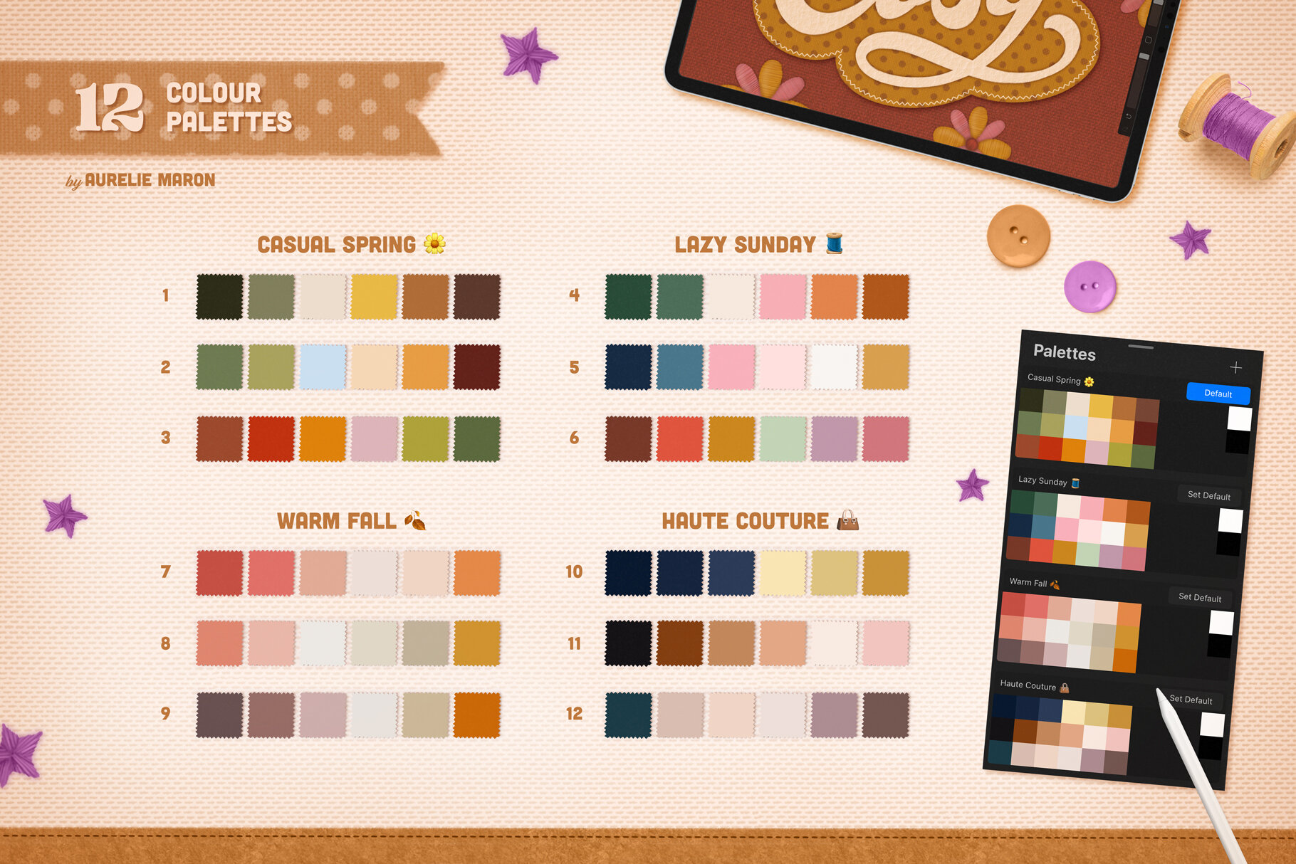 Nostalgia Lettering Toolkit for Procreate — Aurelie Maron