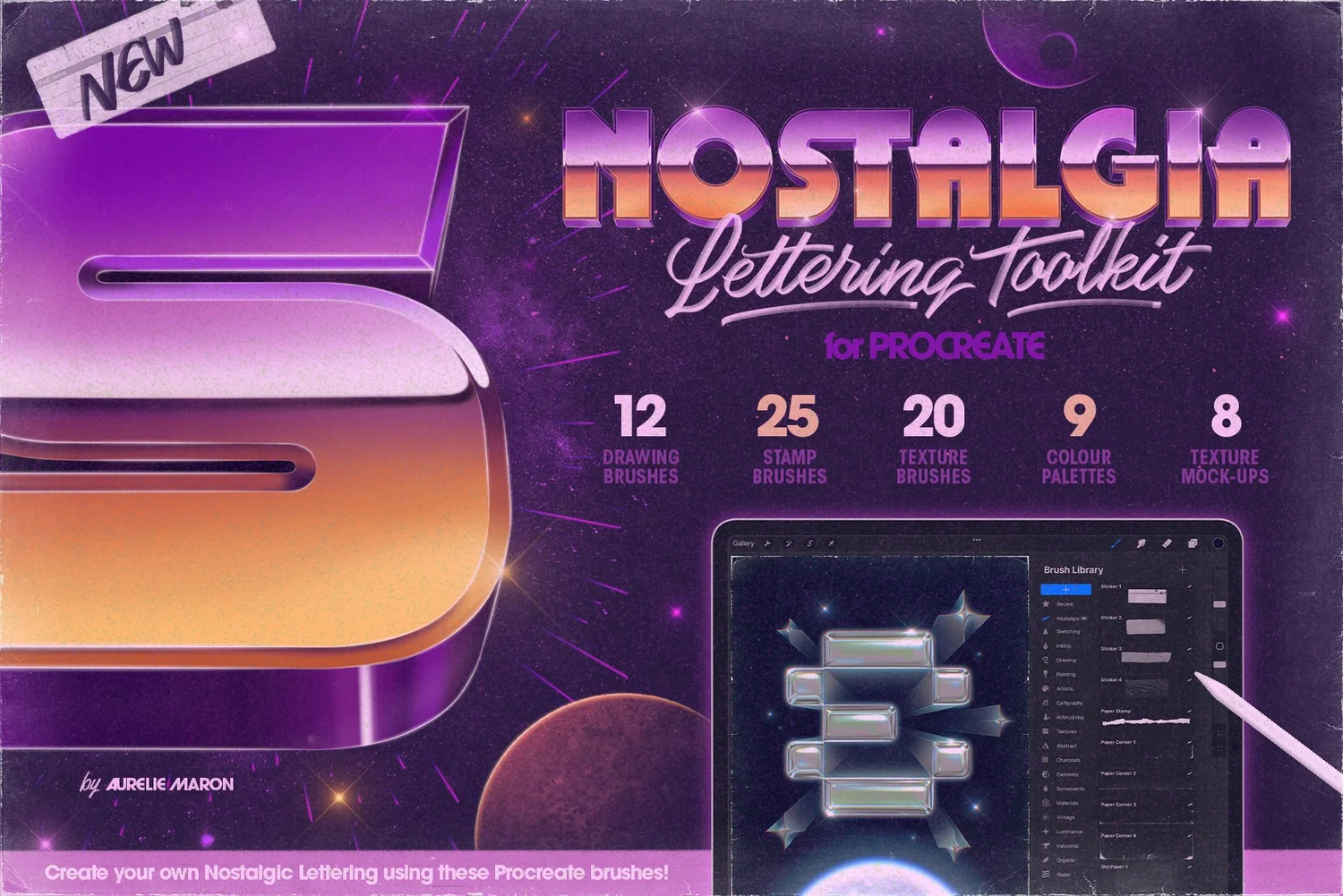 Textile Lettering Toolkit for Procreate — Aurelie Maron