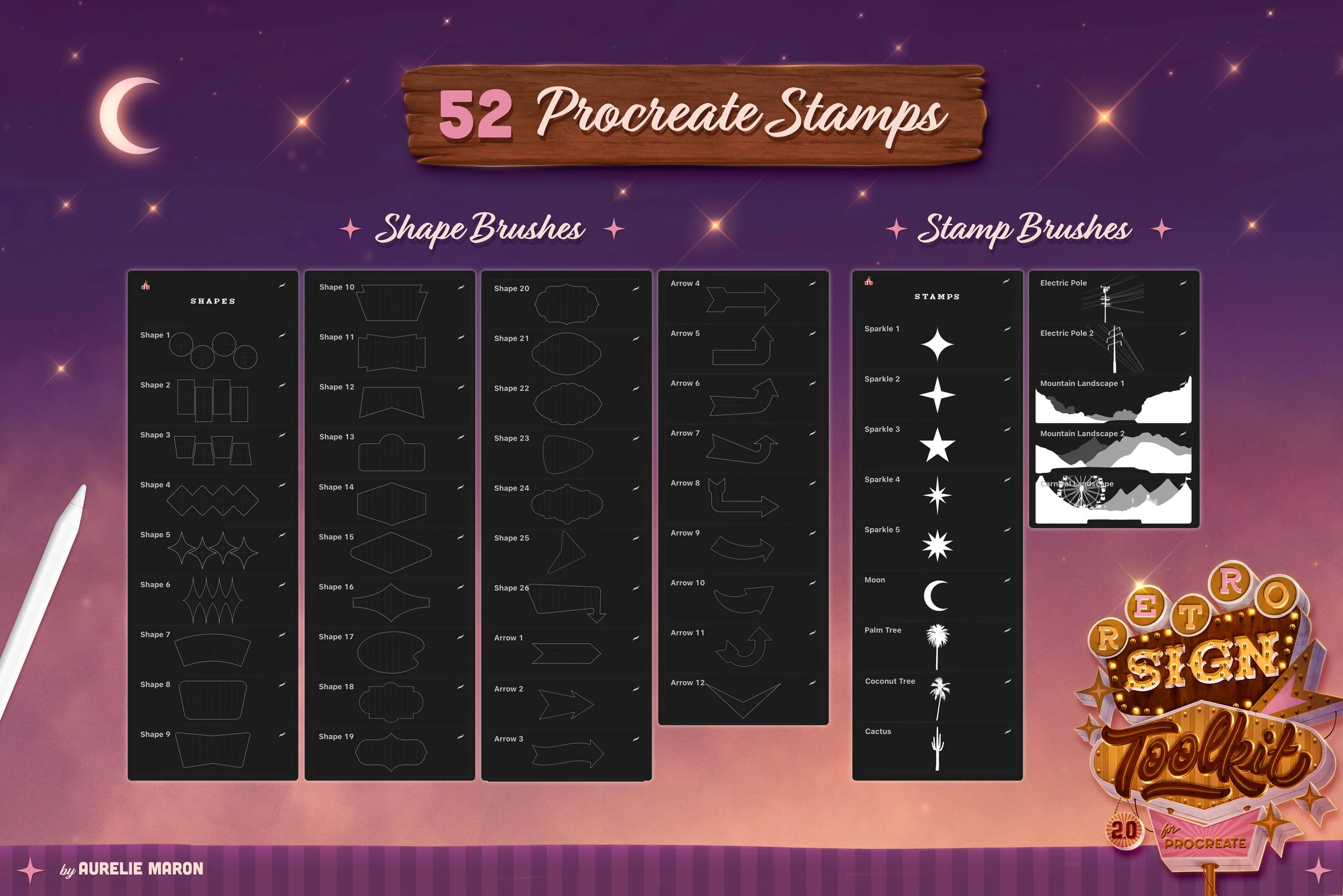 Whimsical Lettering Toolkit for Procreate — Aurelie Maron