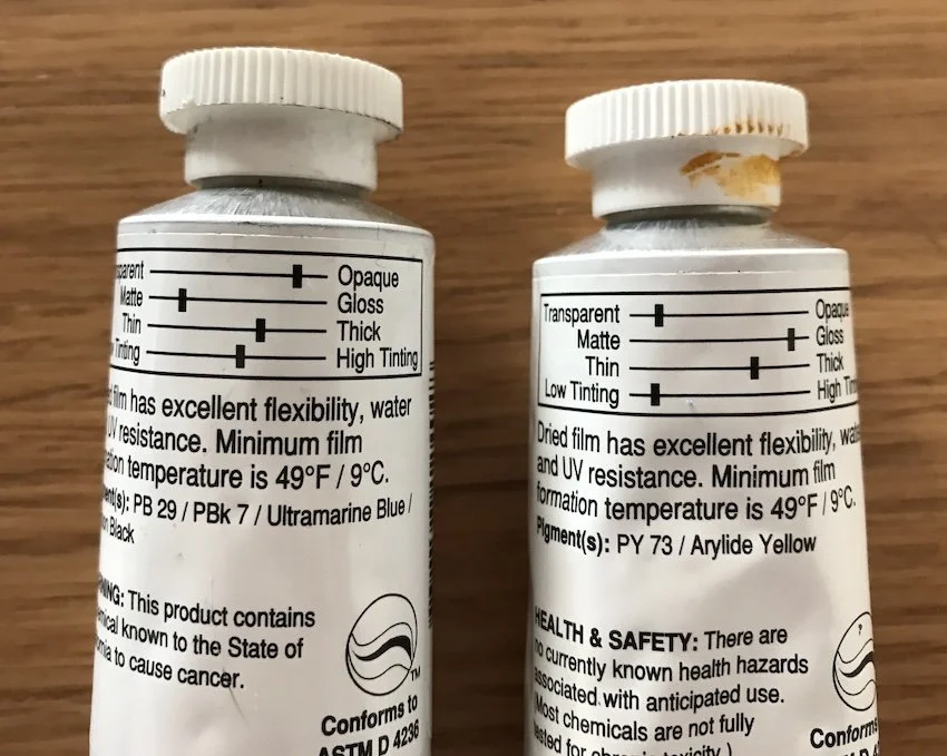 How to read the label of a tube of acrylic paint — Kate Marie Lewis Artist