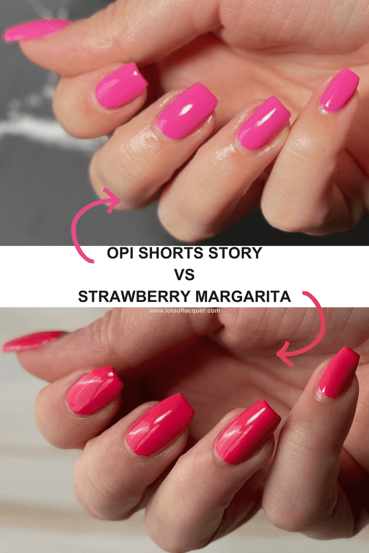OPI Shorts Story VS Strawberry Margarita
