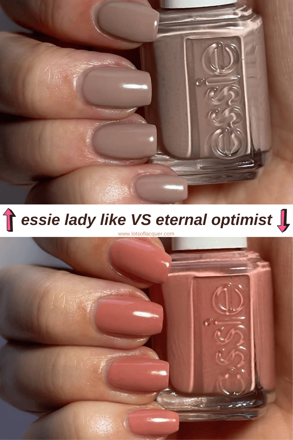 essie lady like VS eternal optimist — Lots of Lacquer