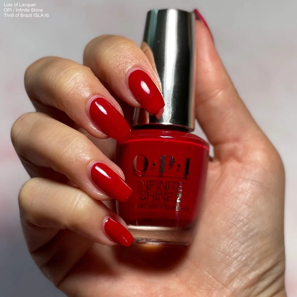 OPI Big Apple Red VS Thrill of Brazil — Lots of Lacquer
