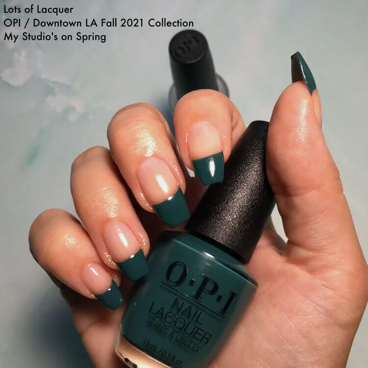 Deep Teal French Tip Nails