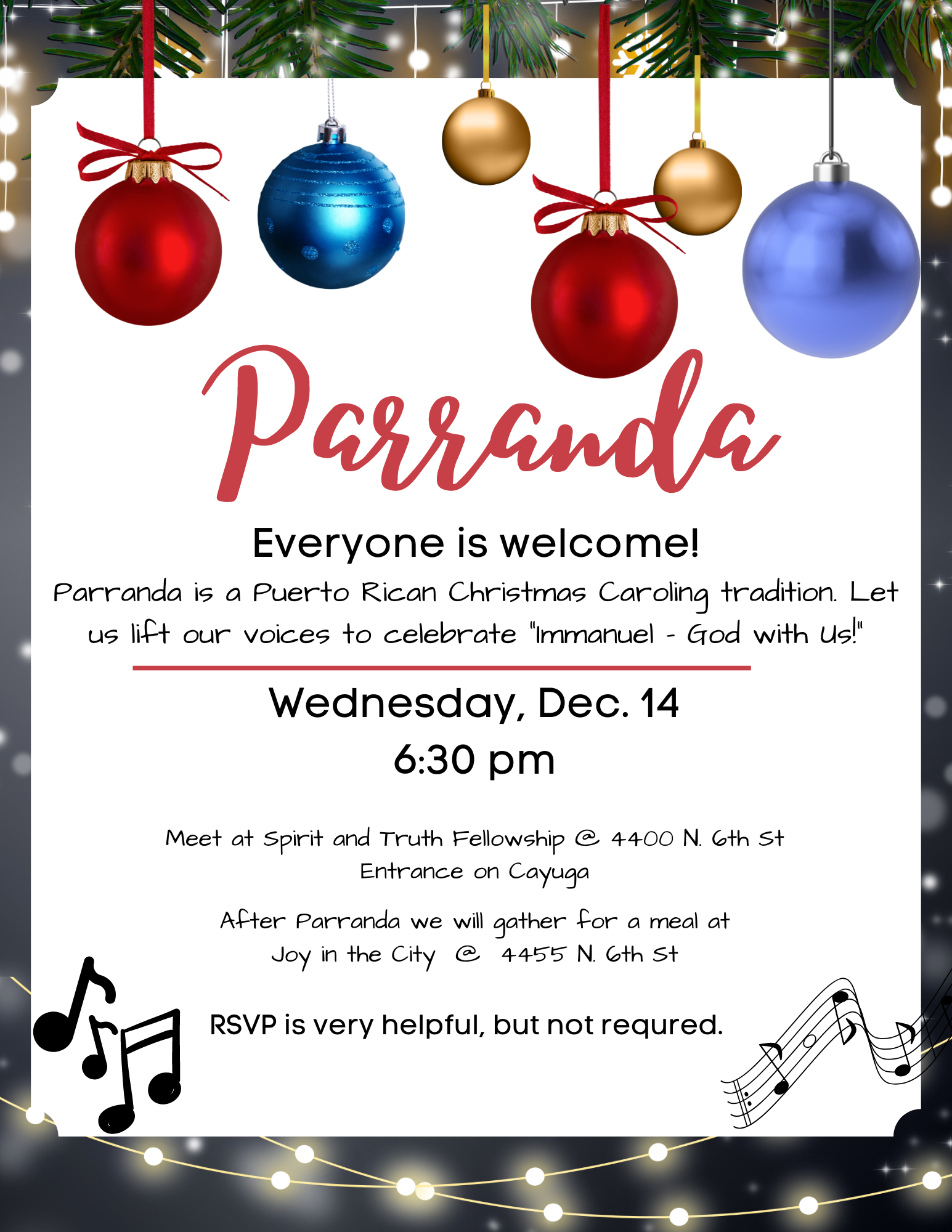 Parranda (Christmas Caroling) — Spirit & Truth Fellowship