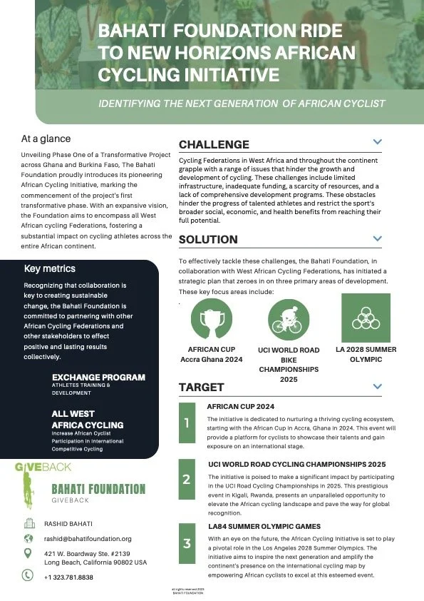 Bahati Foundation Ride To New Horizons African Cycling Initiative — The ...